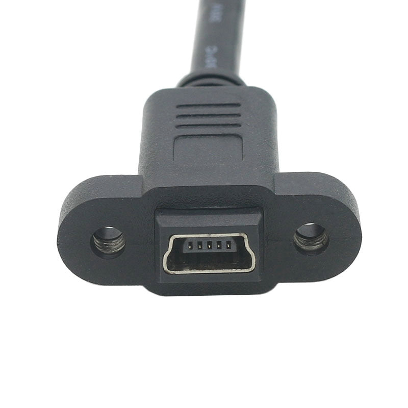 Mini USB B 5 Pin Male to Female Socket Panel Mount Extension Cable 0.3
