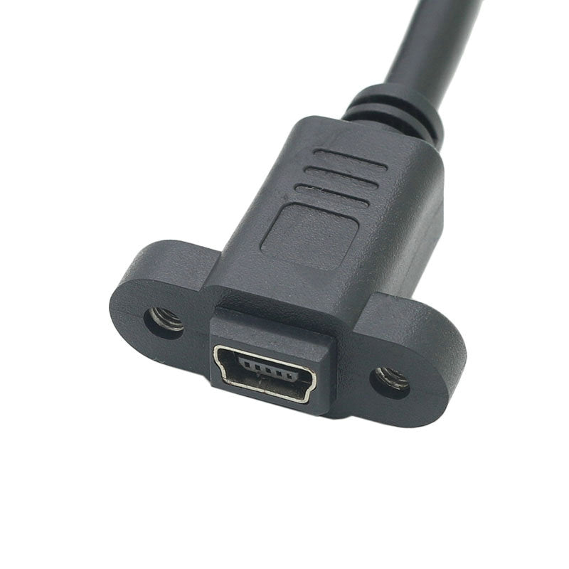 Mini USB B 5 Pin Male to Female Socket Panel Mount Extension Cable 0.3