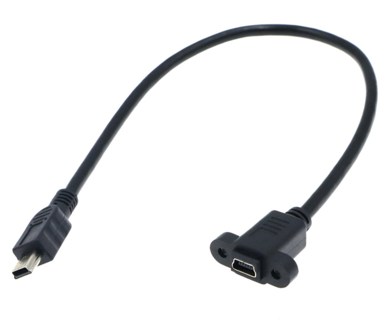 Mini USB B 5 Pin Male to Female Socket Panel Mount Extension Cable 0.3